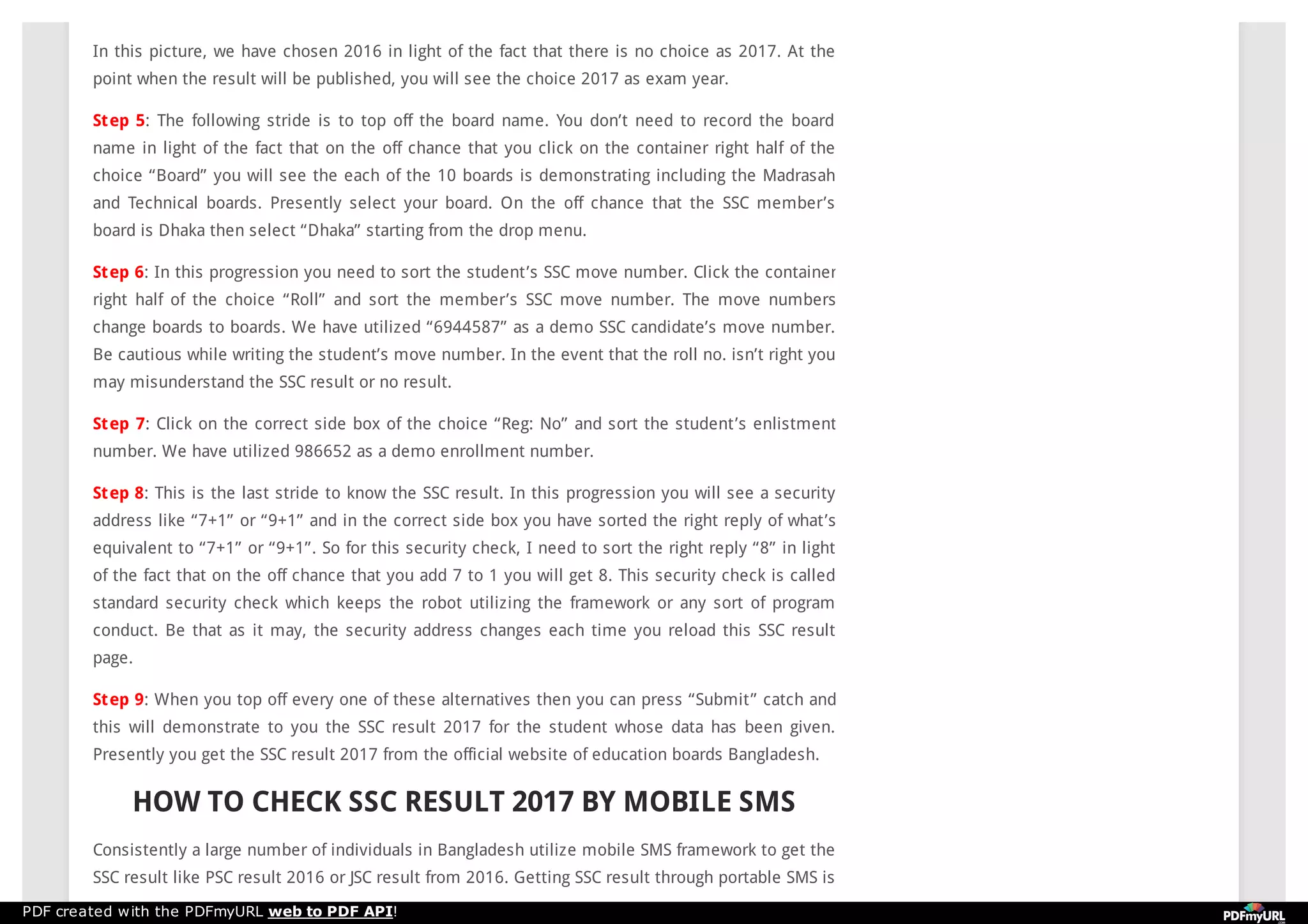 Ssc exam result 2017 | PDF