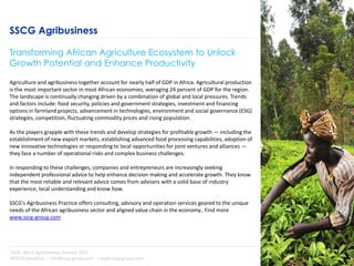 Sscg africa agribusiness summit 2021 | PPT