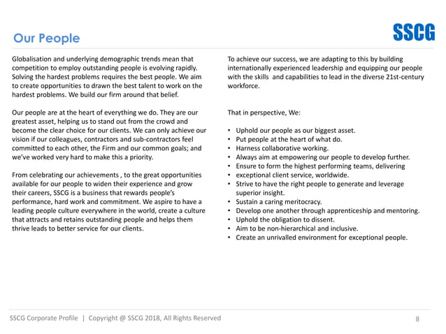 SSCG Corporate Profile 2018 | PPT