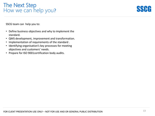 SSCG ISO 9001 Quality Management Systems (QMS) | PPT