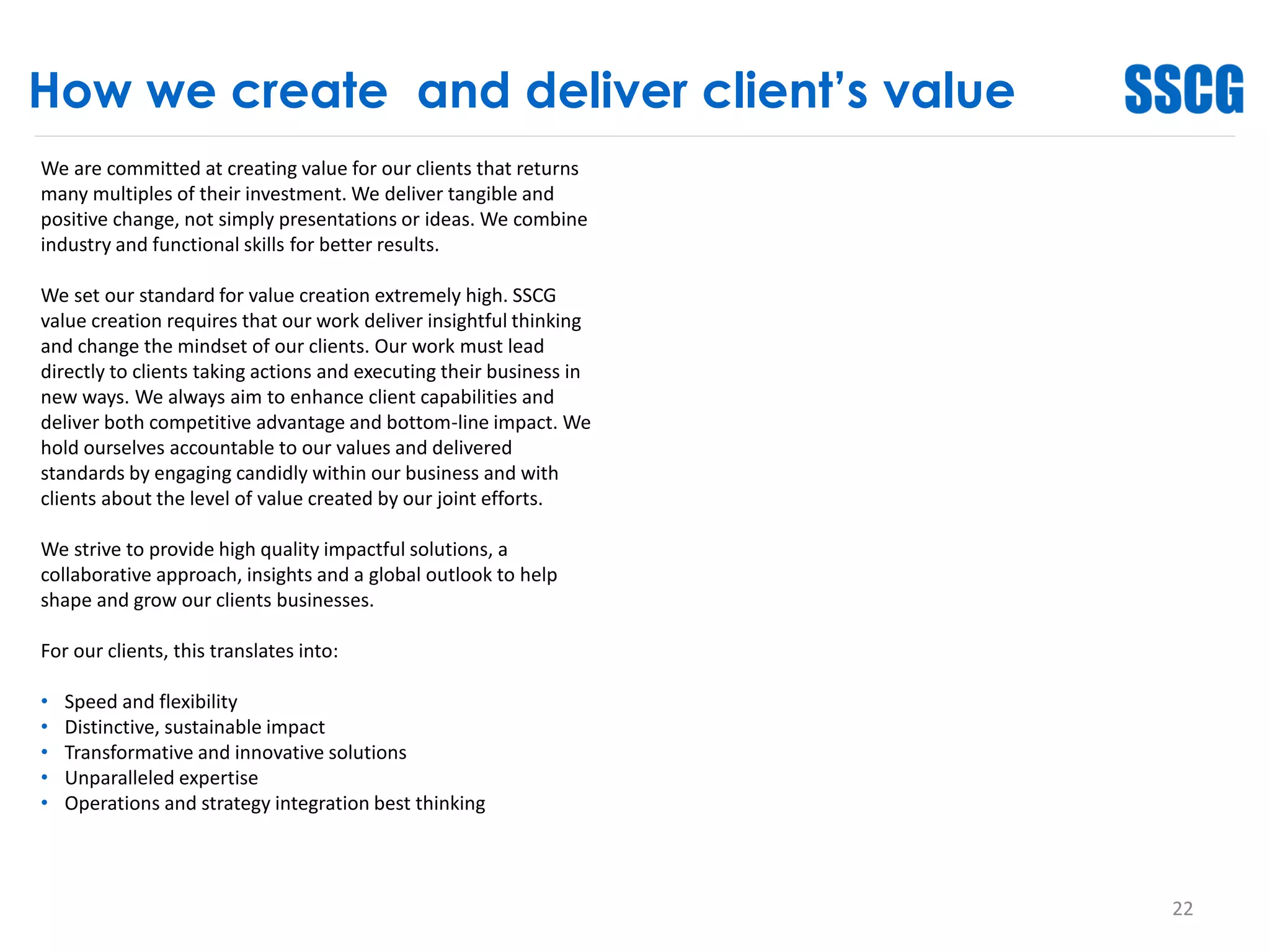 SSCG Operation Management Services | PDF