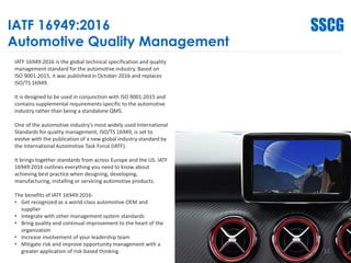 SSCG Automotive Manufacturing Quality Management | PDF