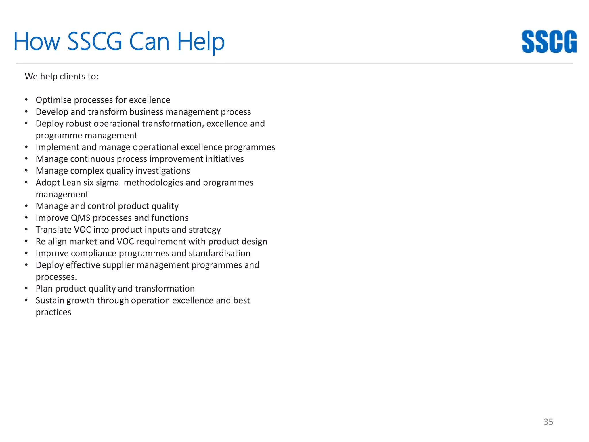 SSCG Automotive Manufacturing Quality Management | PPTX