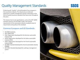 SSCG Automotive Manufacturing Quality Management | PPTX