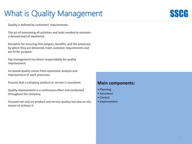 SSCG Automotive Manufacturing Quality Management | PPTX