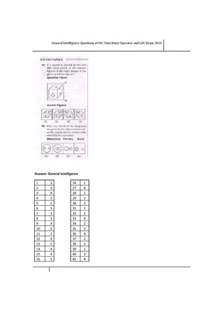 Ssc general intelligence solved question paper 2010 | PDF