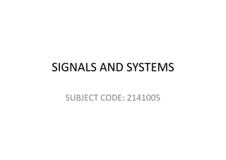 Signals and systems ch1 | PDF