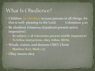 Ss children obey your parents | PPTX