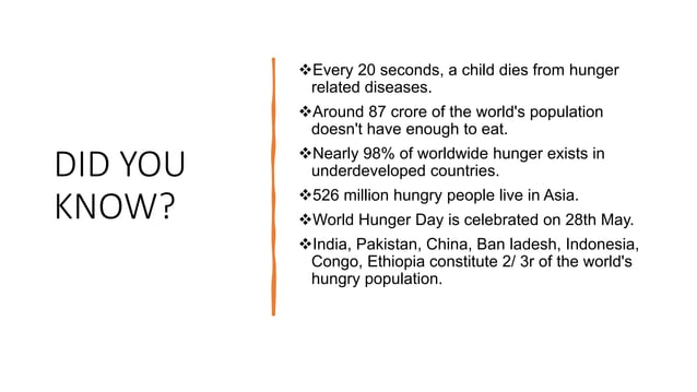 hunger ppt | PPTX | Nutrition | Healthy Living