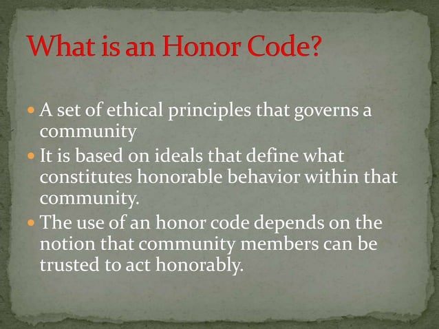 Ssc honor code revised | PPT
