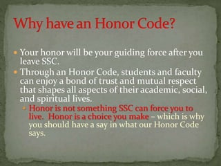 Ssc honor code revised | PPTX