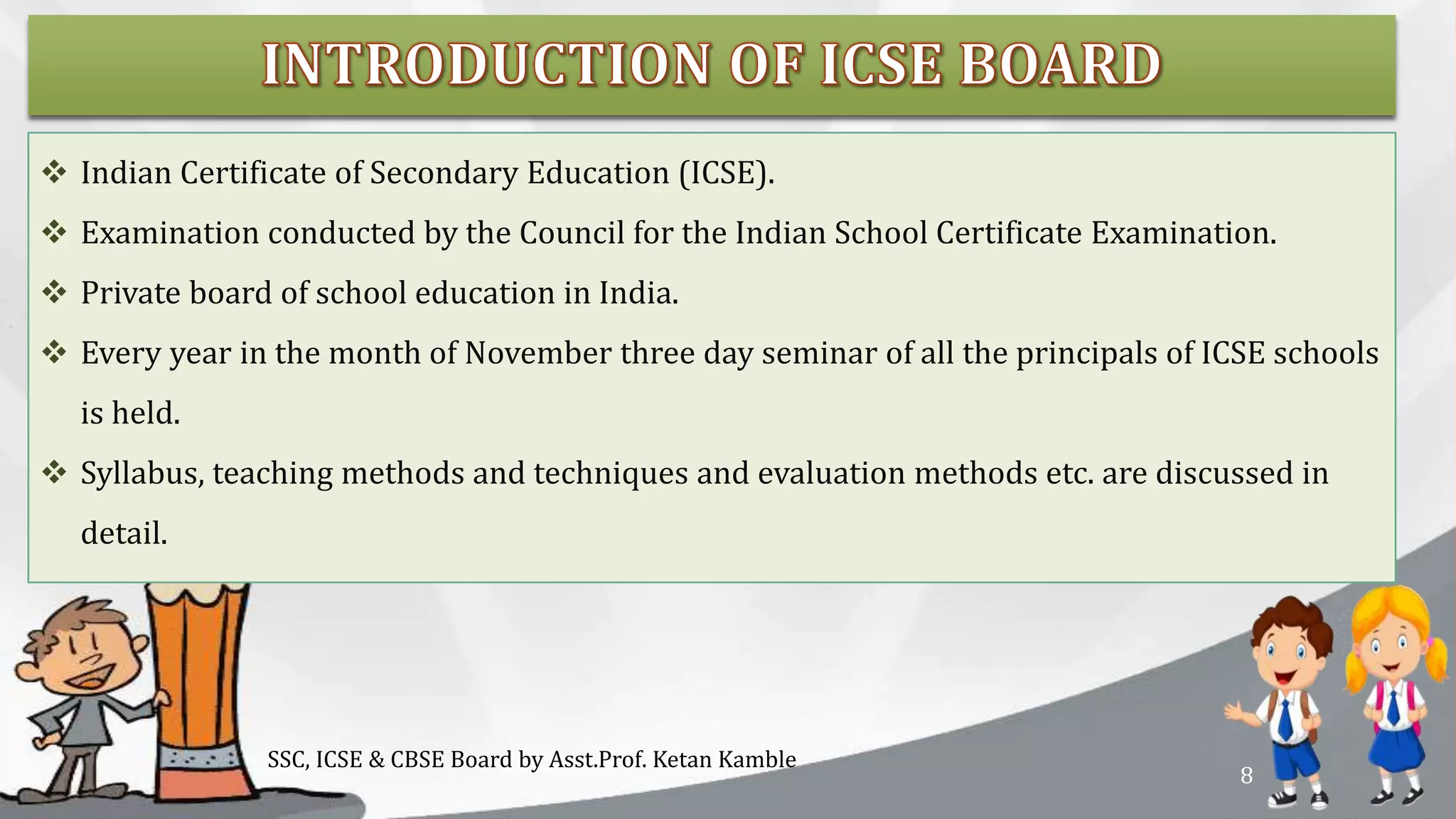 SSC CBSE ICSE BOARD | PPTX