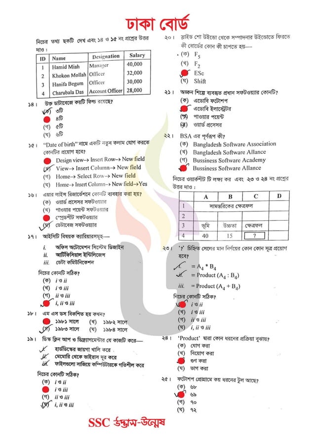 SSC ICT Exam Question Solution 2024 All Board.pdf | Education