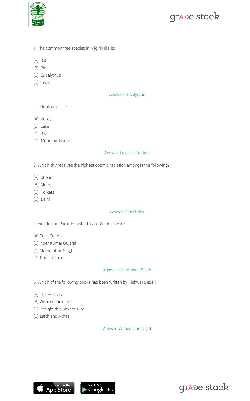 SSC Exam Important GK Questions ssc-exam-important-gk-questions