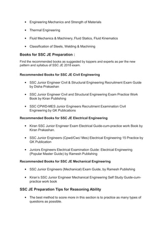 SSC JE Syllabus | PDF