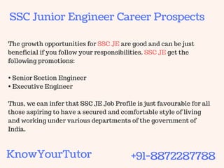 Ssc Junior Engineer Job Profile, Salary, Career Prospects | PDF