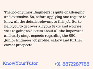 Ssc Junior Engineer Job Profile, Salary, Career Prospects | PDF ...