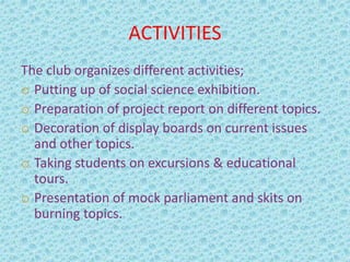 SOCIAL SCIENCE CLUB | PPTX
