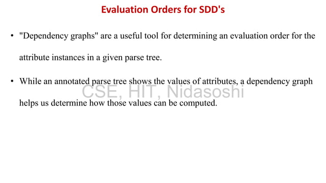 Syntax Directed Definition and its applications | PDF | Programming ...