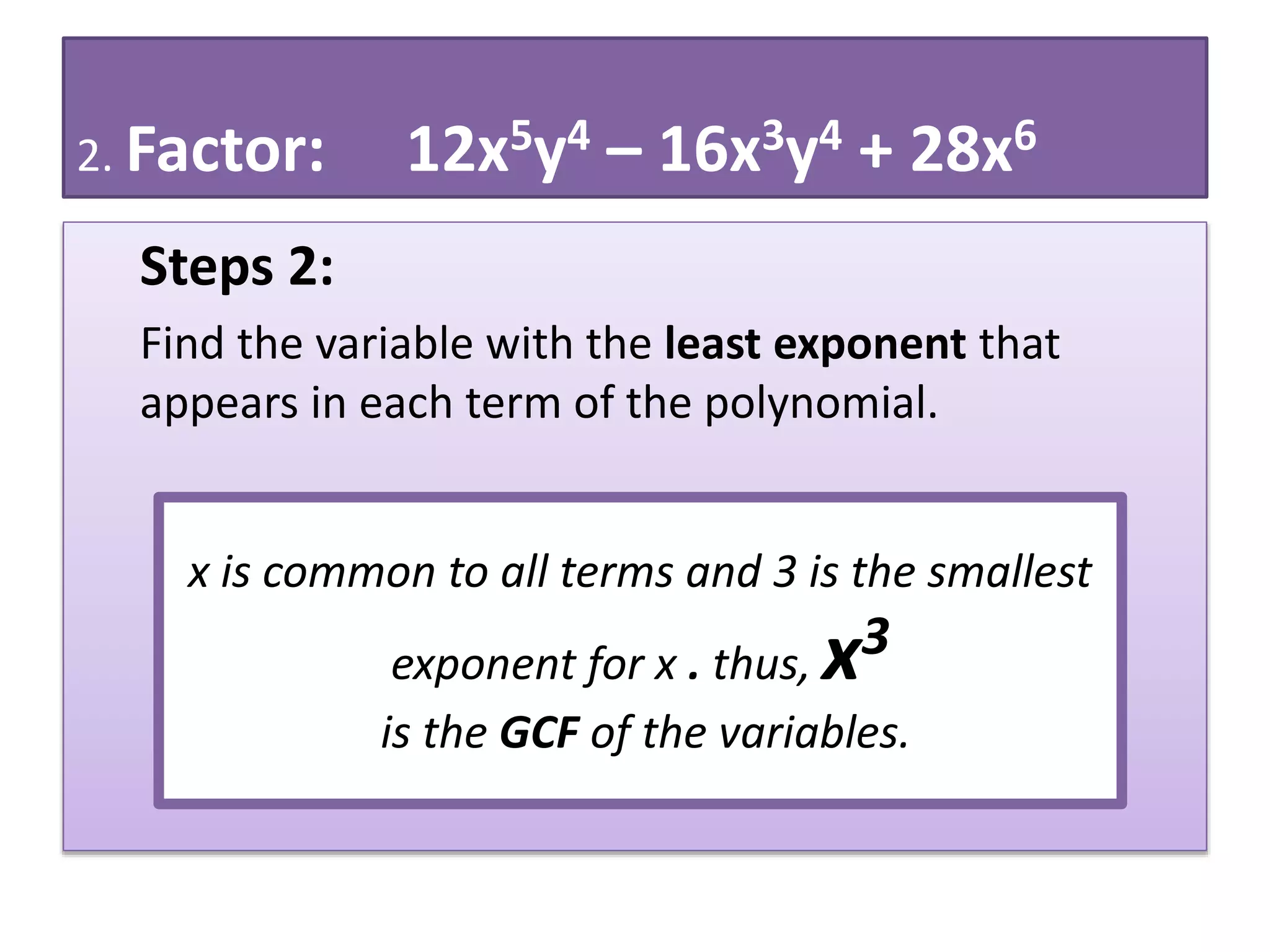 common monomial factor | PPTX