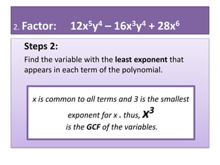 common monomial factor | PPTX