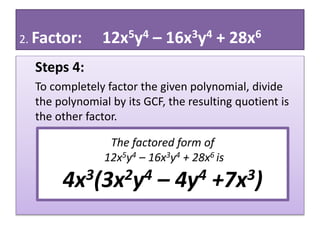 common monomial factor | PPTX