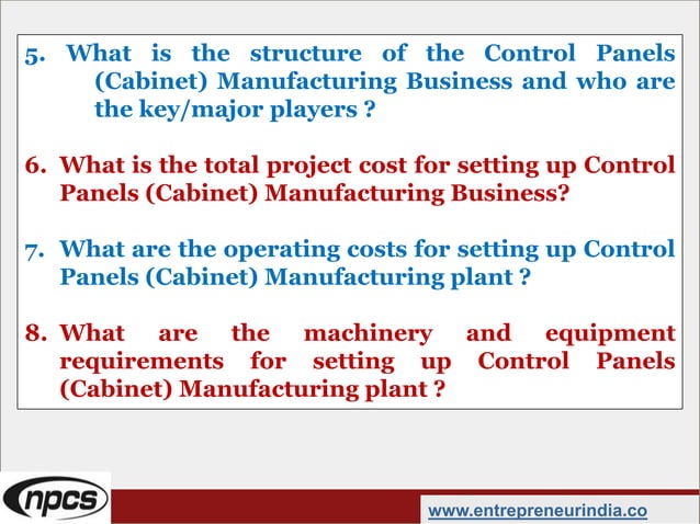Control Panel Manufacturing Industry | PPTX | Automotive Industry ...