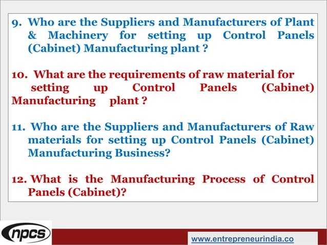 Control Panel Manufacturing Industry | PPTX | Automotive Industry ...