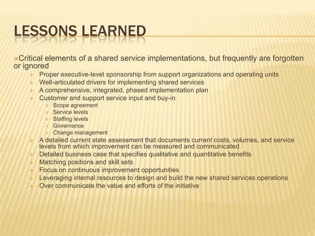 Shared Services Overview | PPTX | Human Resources | Business