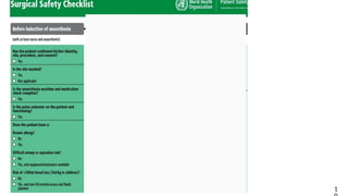 surgical safety checklist in operation theatre | PPTX