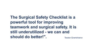 surgical safety checklist in operation theatre | PPTX