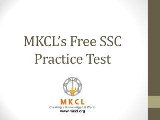 MKCL's FREE SSC Practice Test | PDF