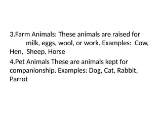 TYPES OF LAND ANIMALS IN OUR ENVIRONMENT | PPTX