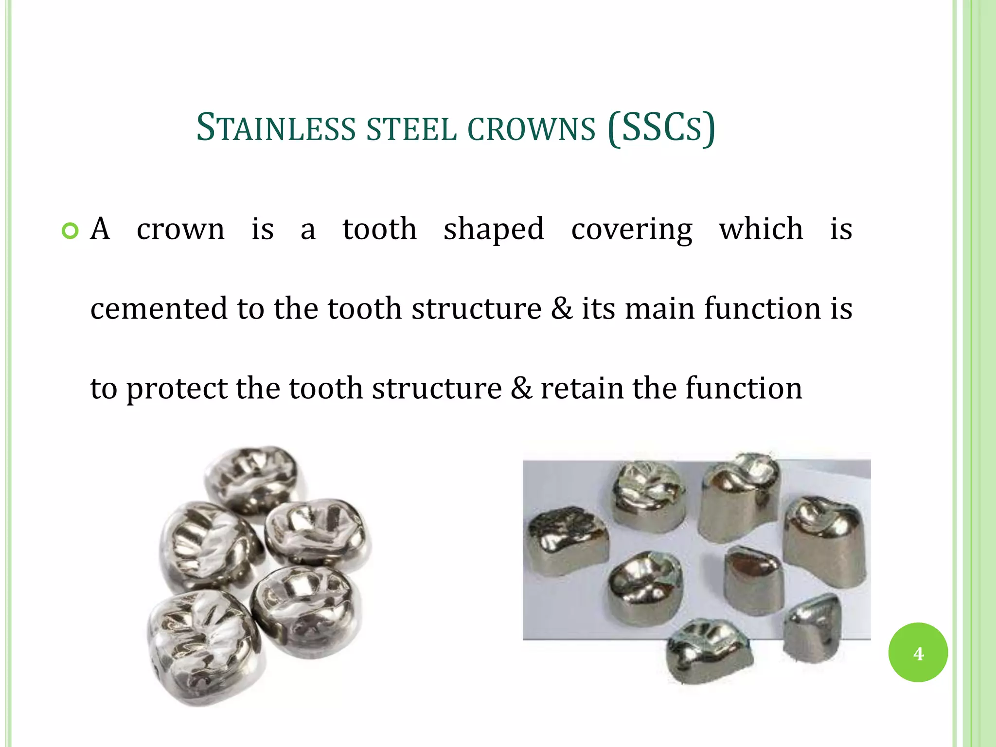 Stainless steel crowns in Pediatric Dentistry | PPTX