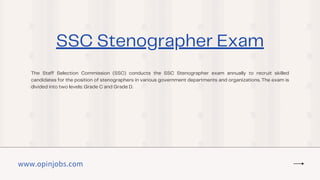 SSC Stenographer Exam | PDF