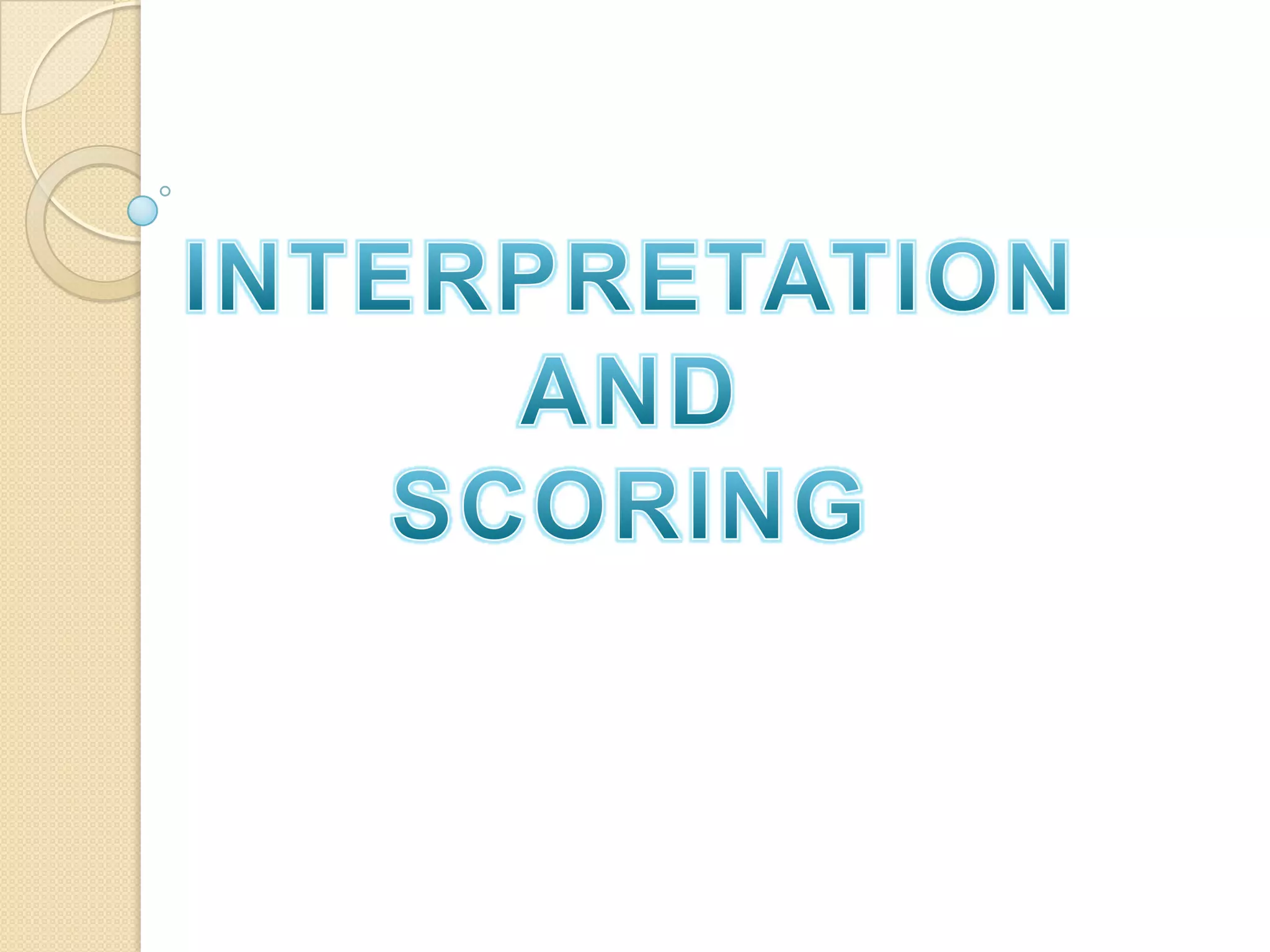 Ssct interpretation and scoring | PPTX