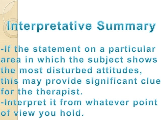 Ssct interpretation and scoring