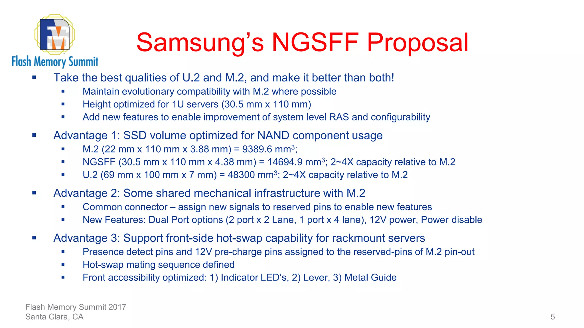 Next Generation Small Form Factor (NGSFF) SSD proposal | PPT