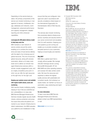 IBM Remote Managed InfrastructureServices | PDF