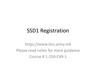 SSD1 Registration | PPT