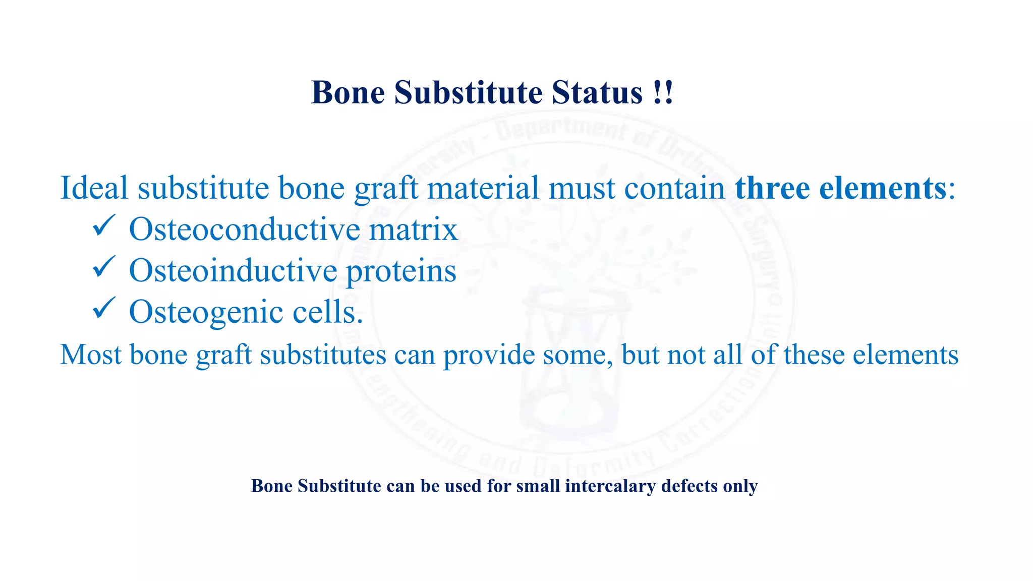 Management of Bone Defects | PPTX