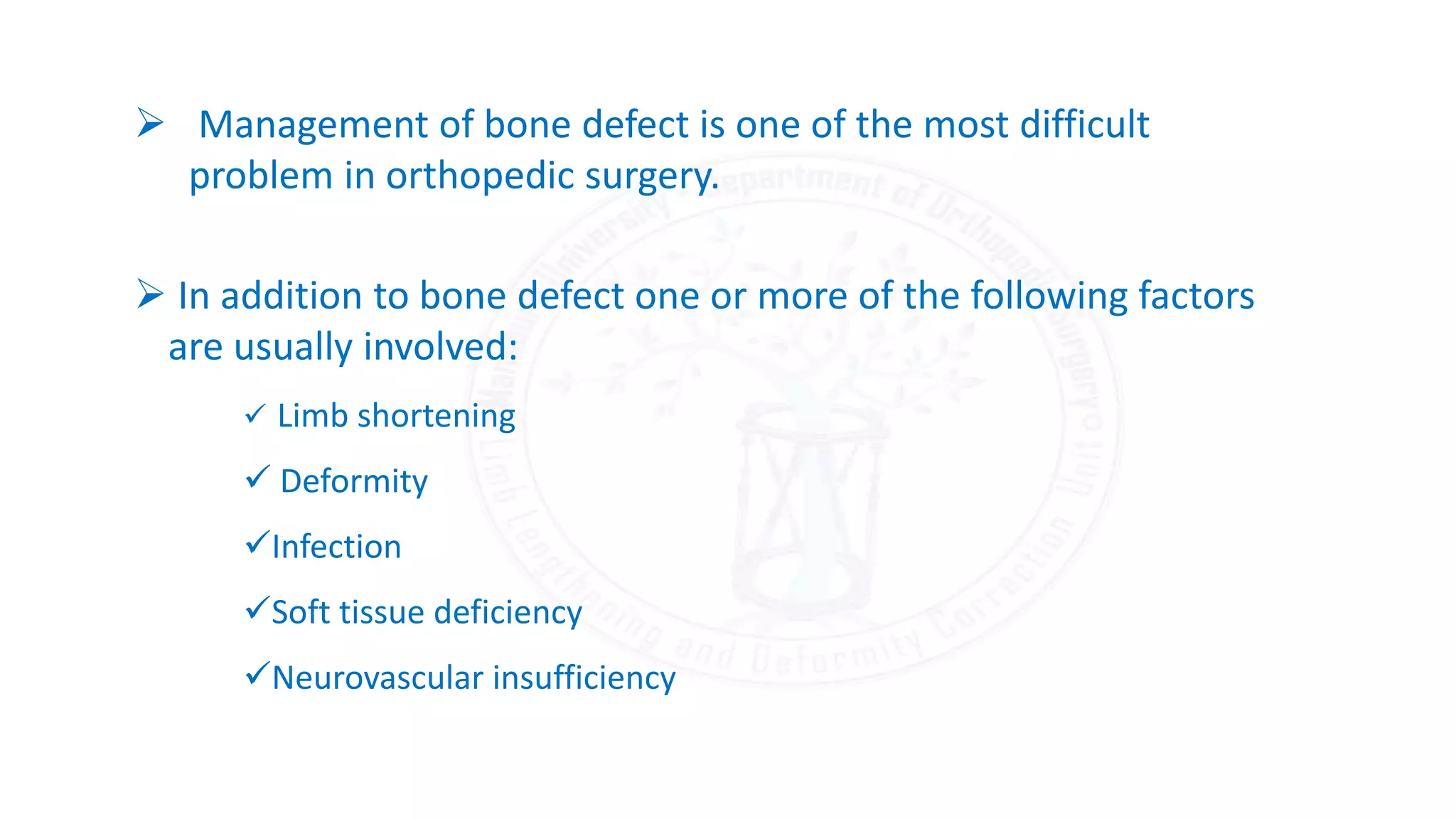 Management of Bone Defects | PPTX