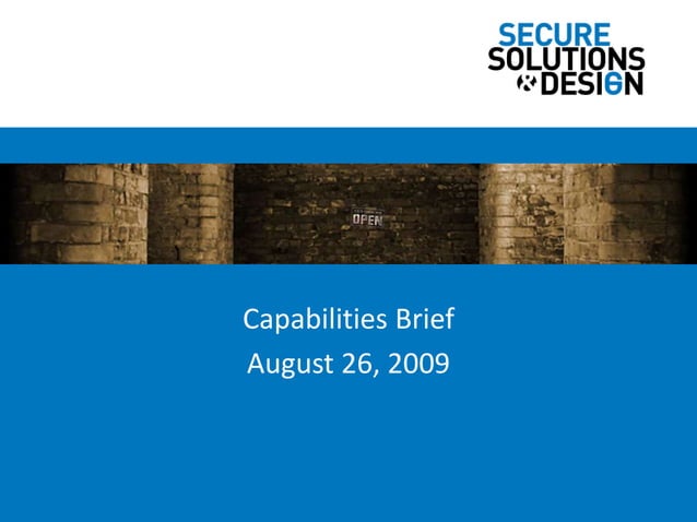 Capabilities Brief Aug 09 | PPT