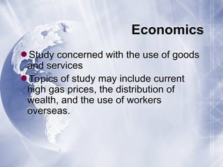 Branches of Social Science Presentation for College | PPT