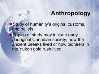 Branches of Social Science Presentation for College | PPT