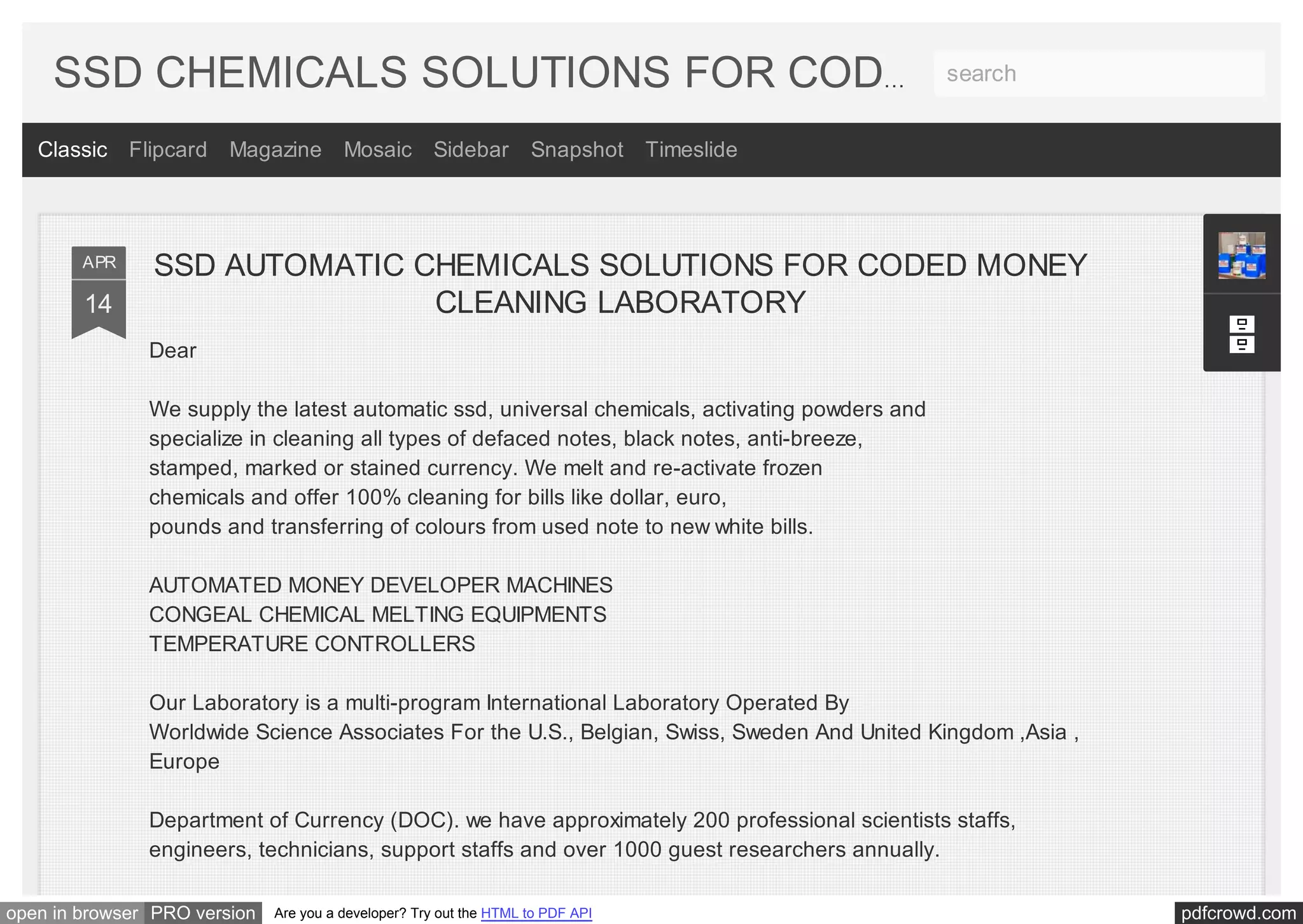 SSD CHEMICALS | PDF