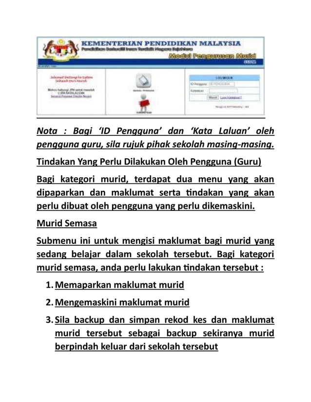 PENERANGAN BERKAITAN SSDM SISTEM SAHSIAH DIRI MURID. | PDF