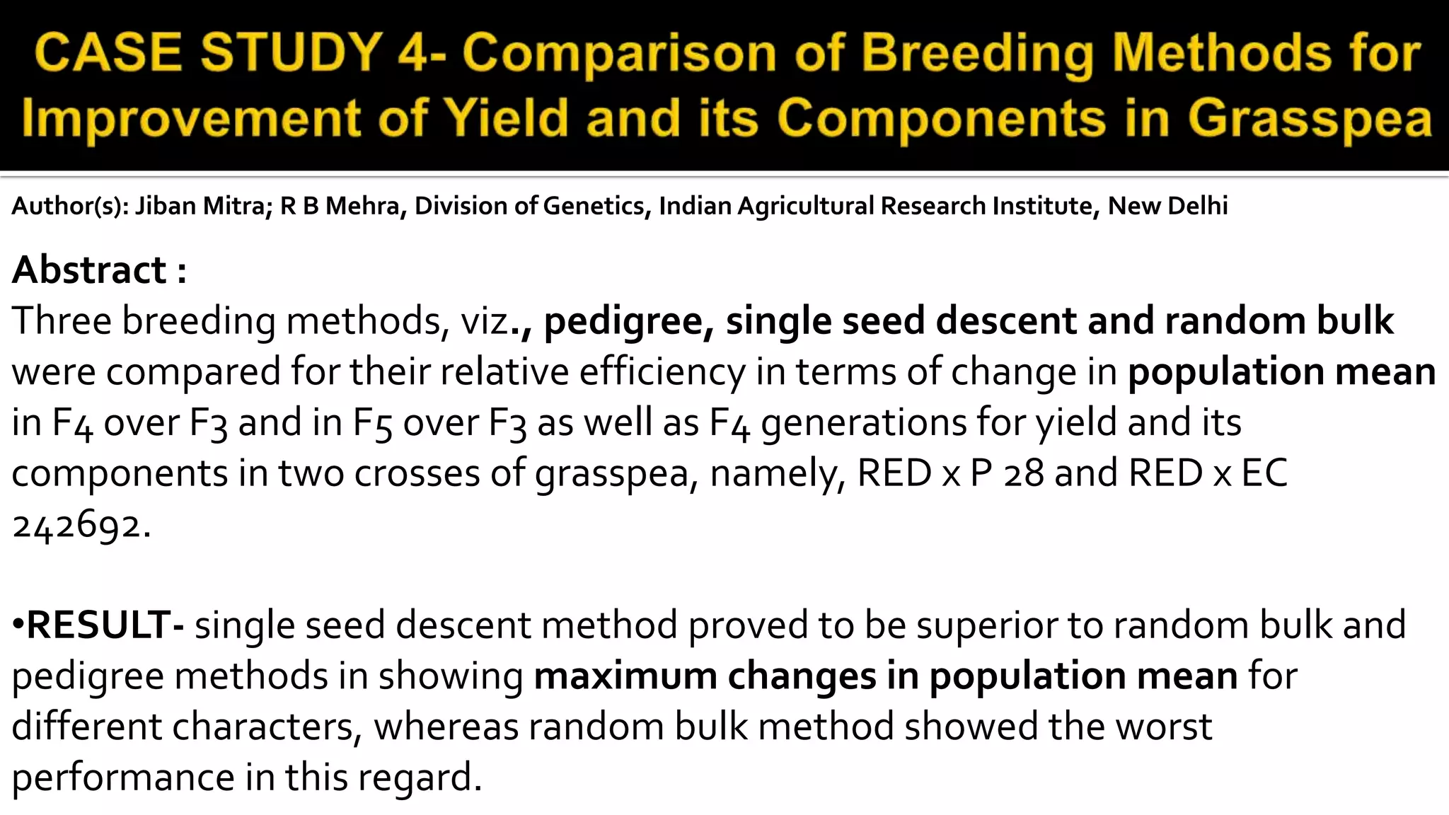 Single seed descent and multilines varieties ppt | PPTX