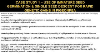 Single seed descent and multilines varieties ppt | PPTX