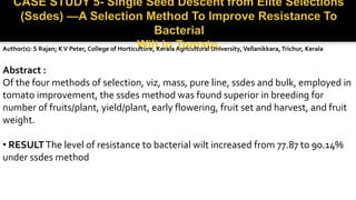Single seed descent and multilines varieties ppt | PPTX